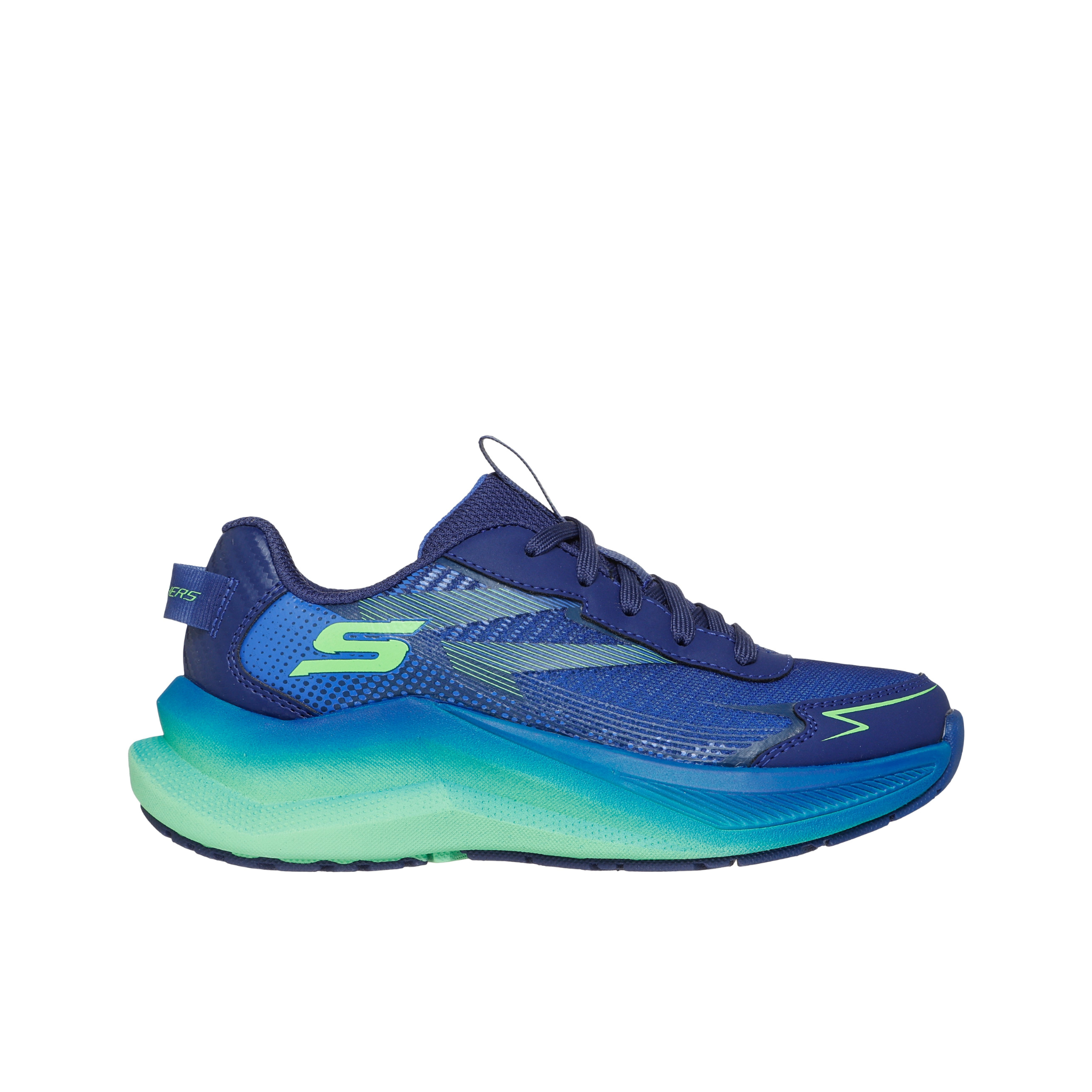 Max Cushioning Ascender Stable Pace Blue Lime Lace Up Trainer – To Boot